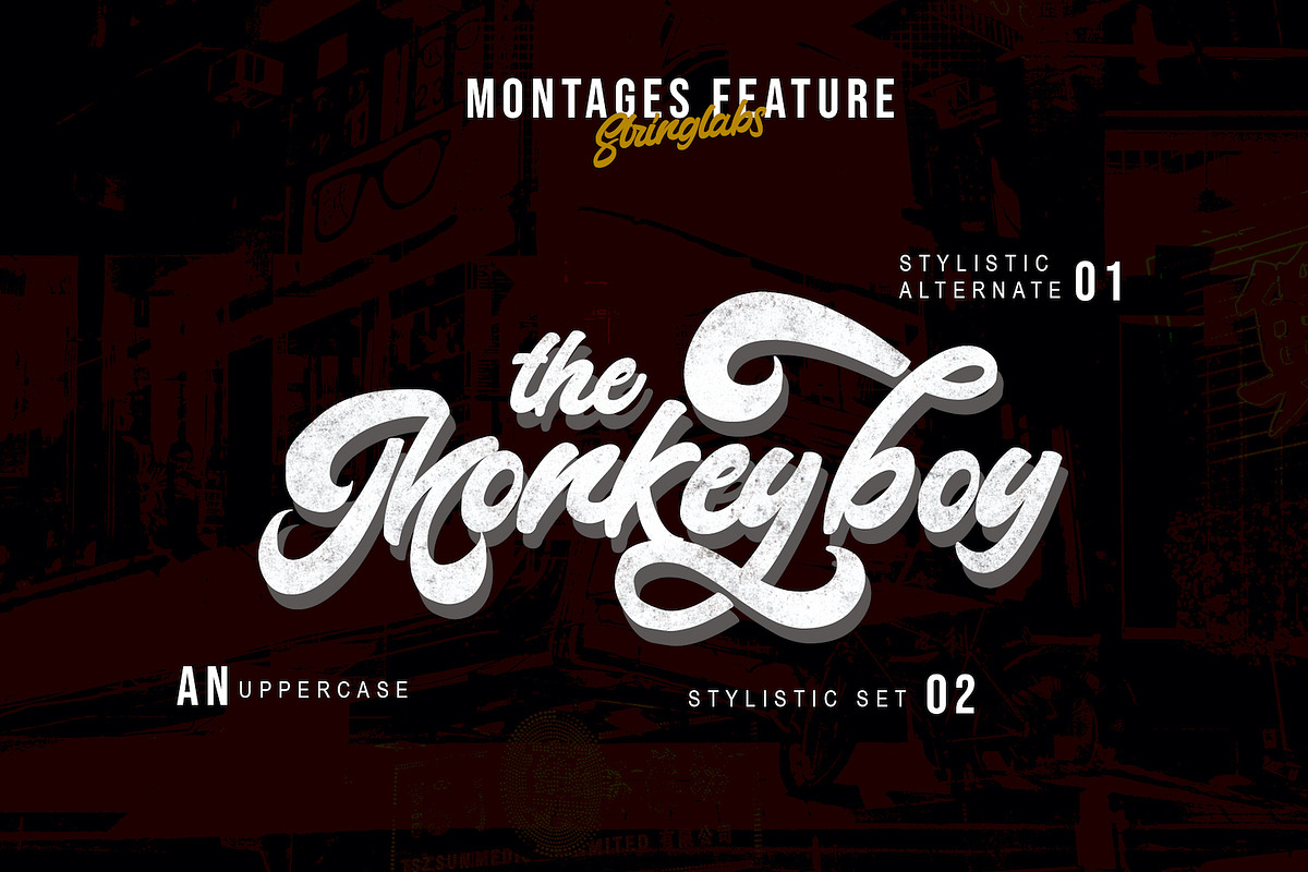 Montages - Retro Bold Script Font, a Script Font by StringLabs