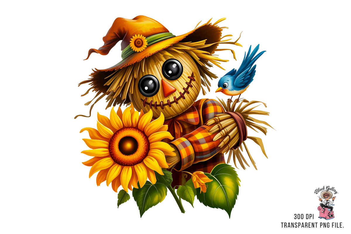 Cute Scarecrow Clipart PNG Bundle, a Graphic by Abdur Rohim Design Studio