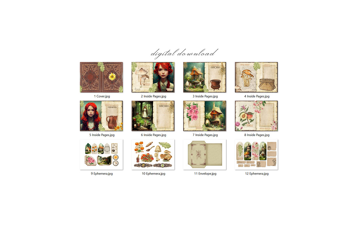 Cottagecore Scrapbook Kit, an Illustration by Secret Helper