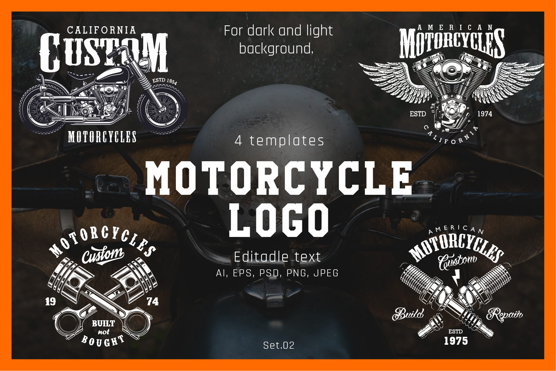 Motorcycle logos set, a Templates & Theme by DGIM studio