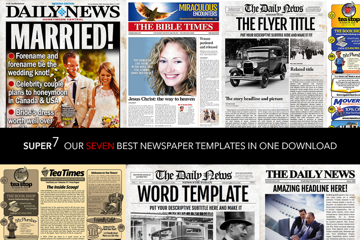 7 Newspaper Style Templates, a Flyer Template by Newspaper Templates