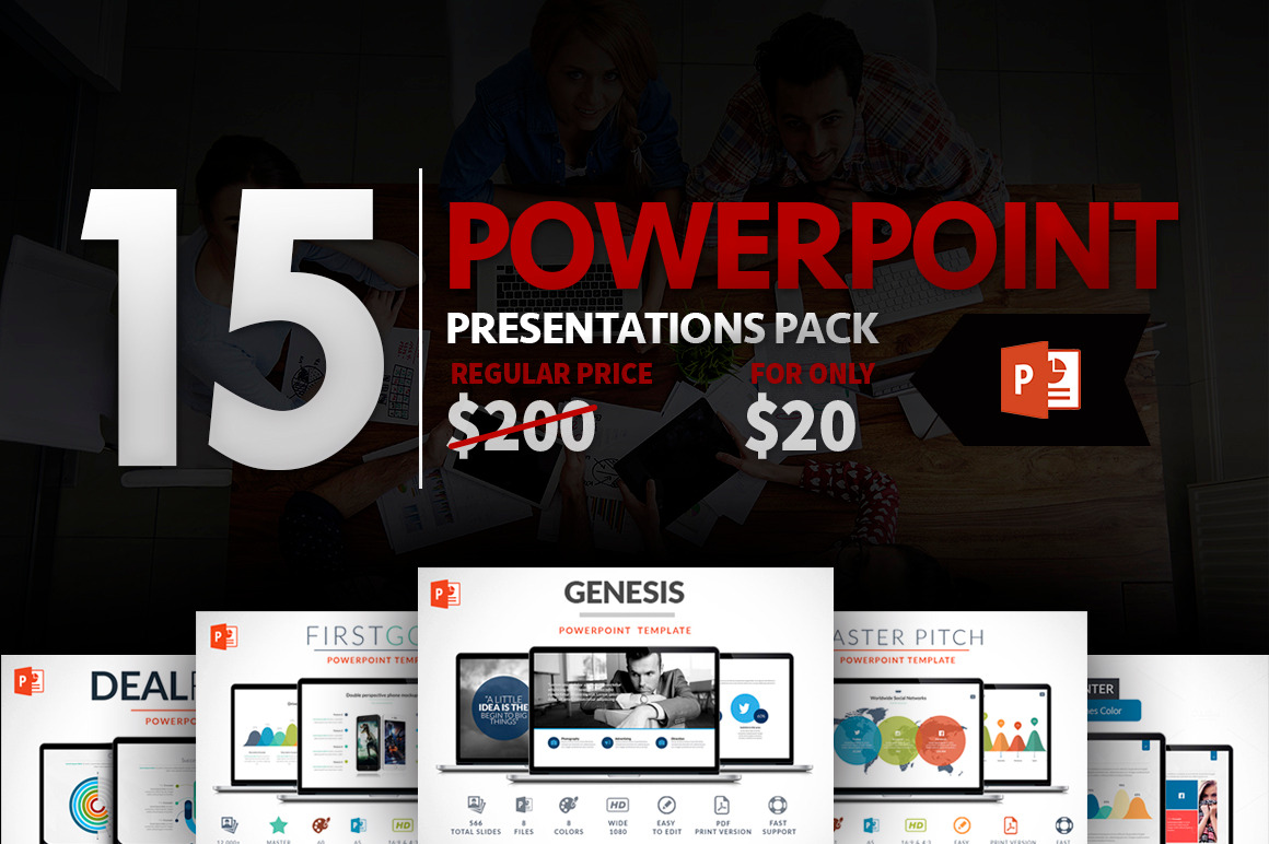 15 Powerpoint Presentation Pack, a Presentation Template by Zacomic Studios