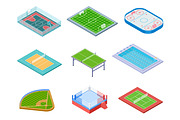 Sport fields isometric. Sports, a Background Graphic by Valerie Bodnar