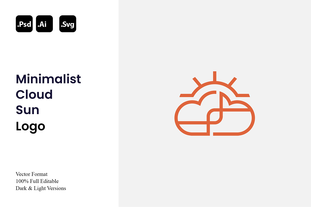 Minimalist Cloud Sun Logo
