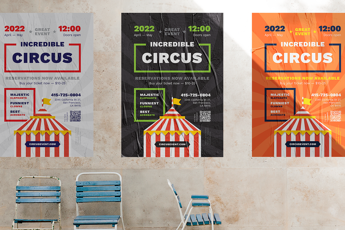 Circus Event Poster Template, a Flyer Template by EDT.Graphics