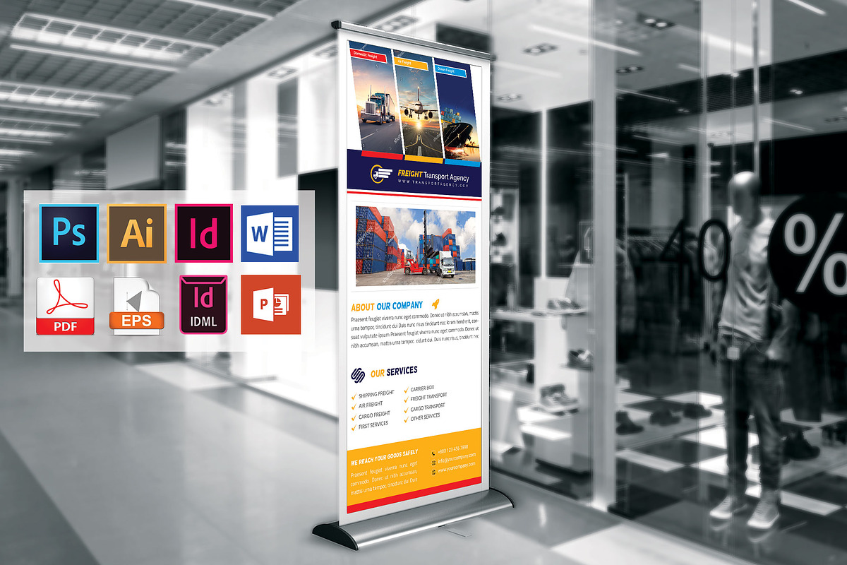 Transport Agency Roll Up Banner V-01, a Flyer Template by Imagine ...