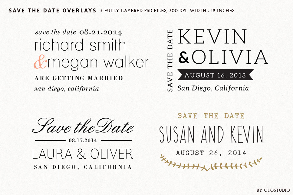 Save the Date Overlays - Set 4 | Graphic Objects ~ Creative Market