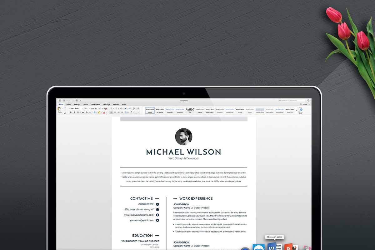 3 Pages Clean CV Template | MS Word, a Resume Template by ResumeInventor