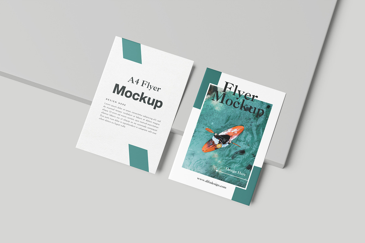A4 Flyer Mockup, a Print Template by Difa Design