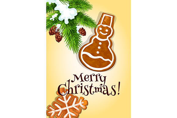Gingerbread snowflake and snowman | Background Graphics ~ Creative Market