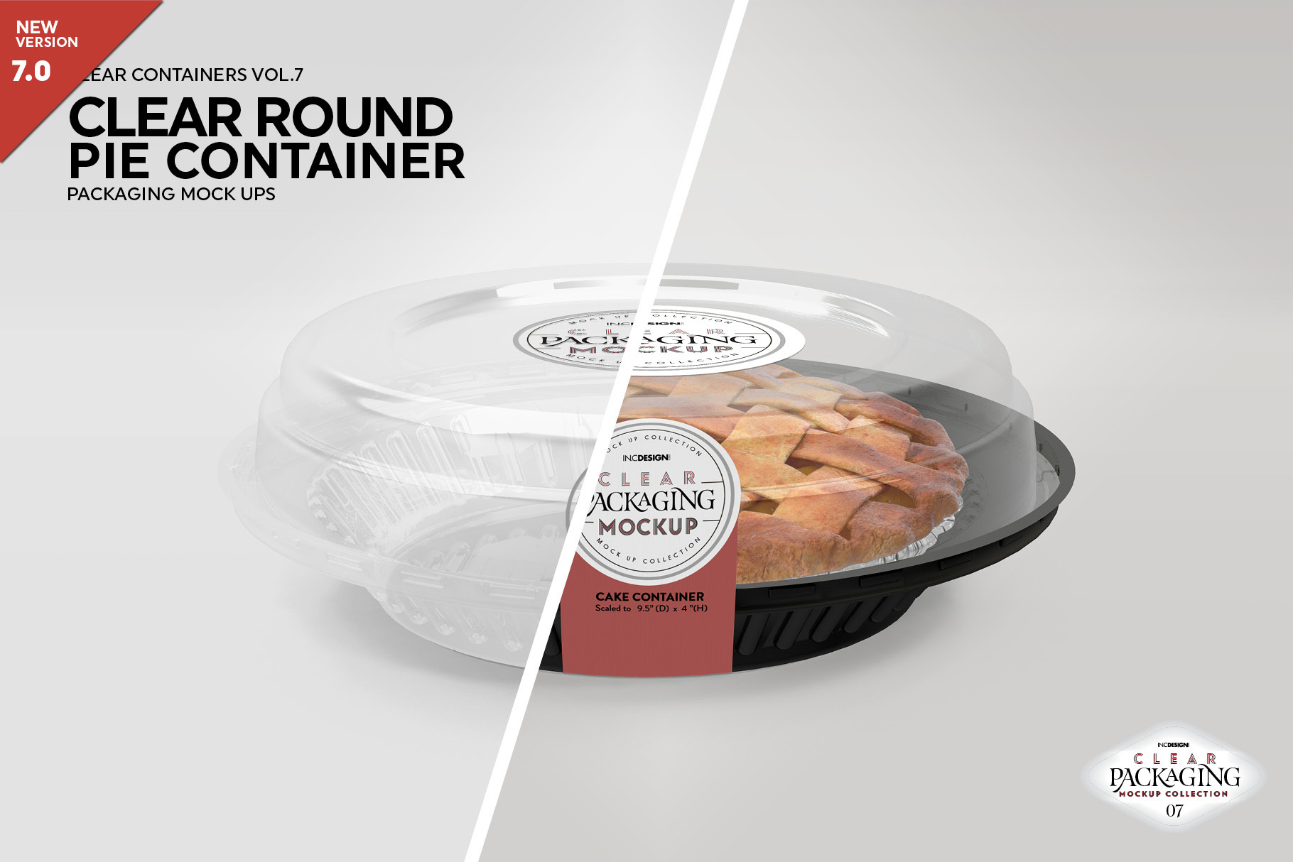 Clear Pie Container Packaging Mockup, a Product Mockup by INCDesign