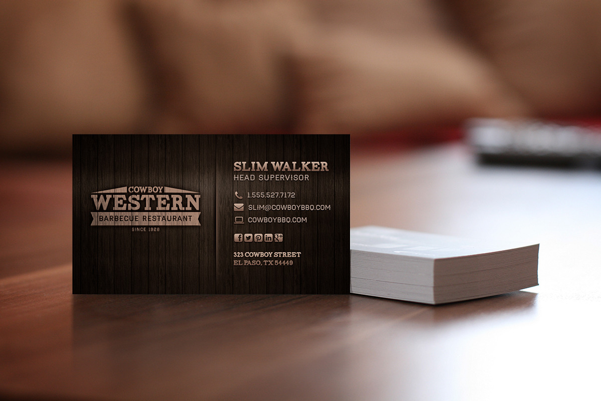 Wood BBQ Business Cards + Logo, a Business Card Template by Creativenauts