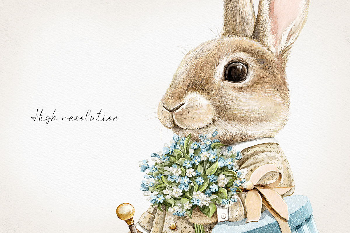 The Easter rabbit family, an Animal Illustration by Mimomy