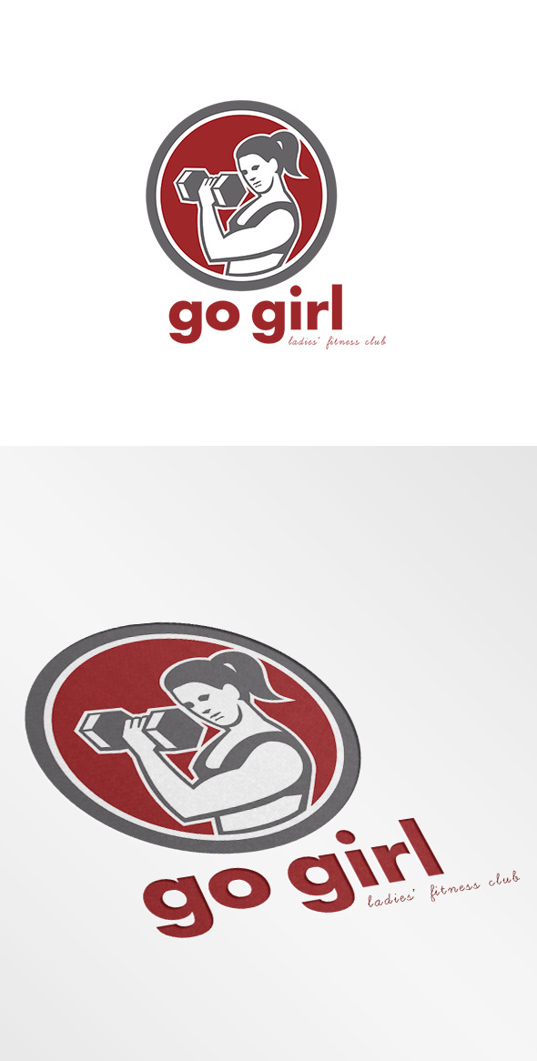 Go Girl Ladies Fitness Club Logo, a Branding & Logo Template by ...