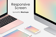 Responsive Screen Isometric Mockups, an iPhone Mockup by tamiq