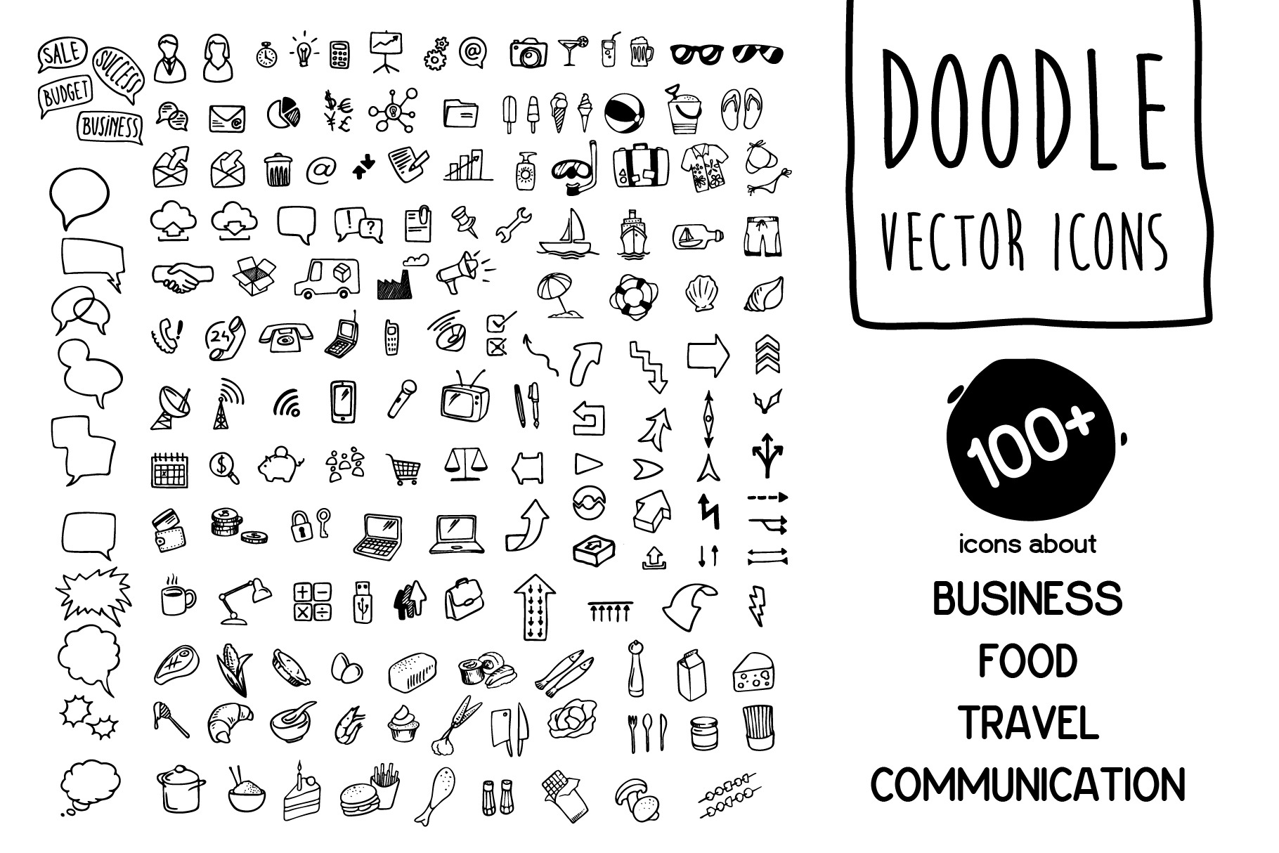 100+ vector doodle icons | Icons ~ Creative Market
