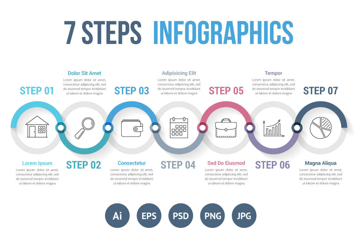 7 Steps Infographics, a Graphic by PixMarket