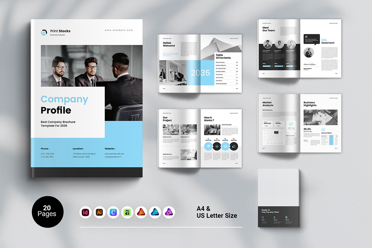 Company Profile Template, a Brochure Template by Spark_Creative