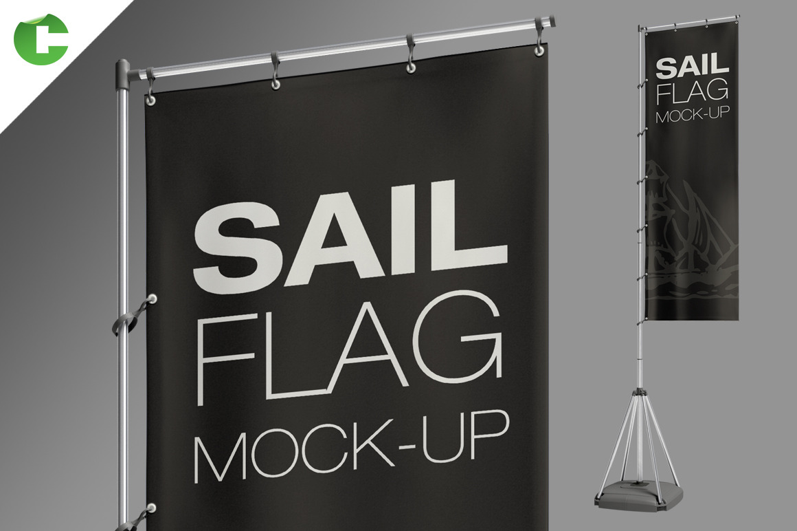 Sail Flag Mock-Up, an Advertising Mockup by Colatudo Store