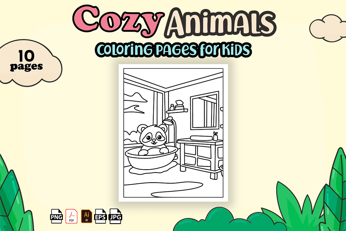 cozy animals coloring pages or kids