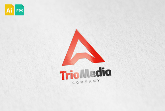 TrioMedia Logo, a Branding & Logo Template by Schneider Design Store