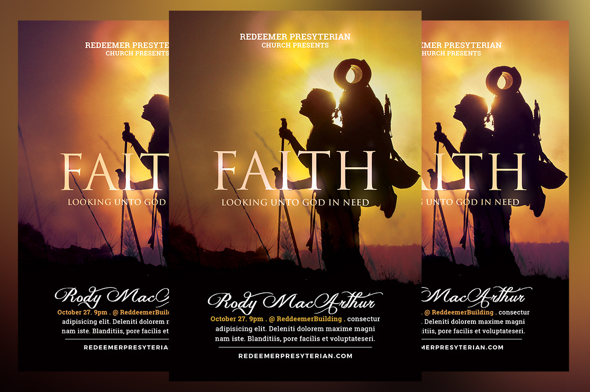 Faith Church Flyer, a Flyer Template by KiraYamato Design Studio