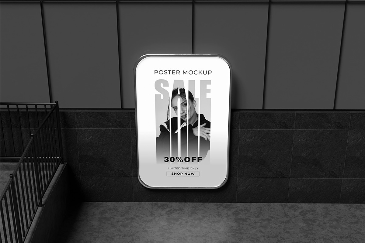 High-Quality Poster Mockup, an Advertising Mockup by swsi-studio