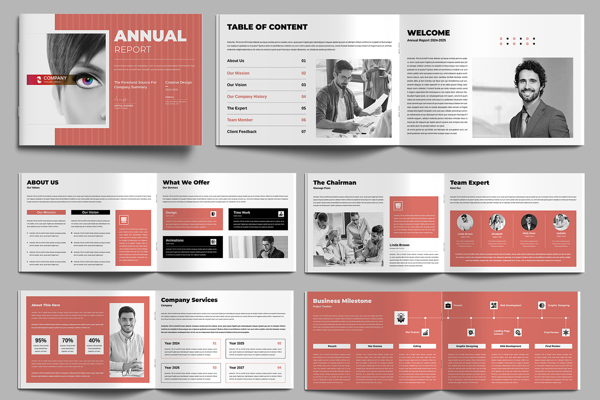 Annual Report Landscape Template | Creative Market