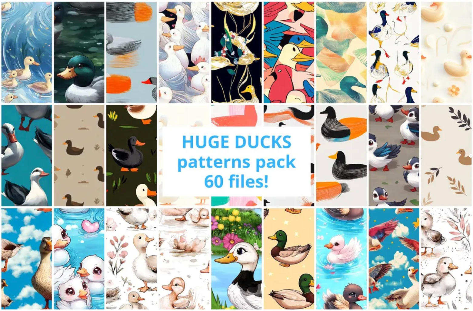 130 Cute Ducks Seamless Patterns, a Pattern Graphic by mkStudioLab