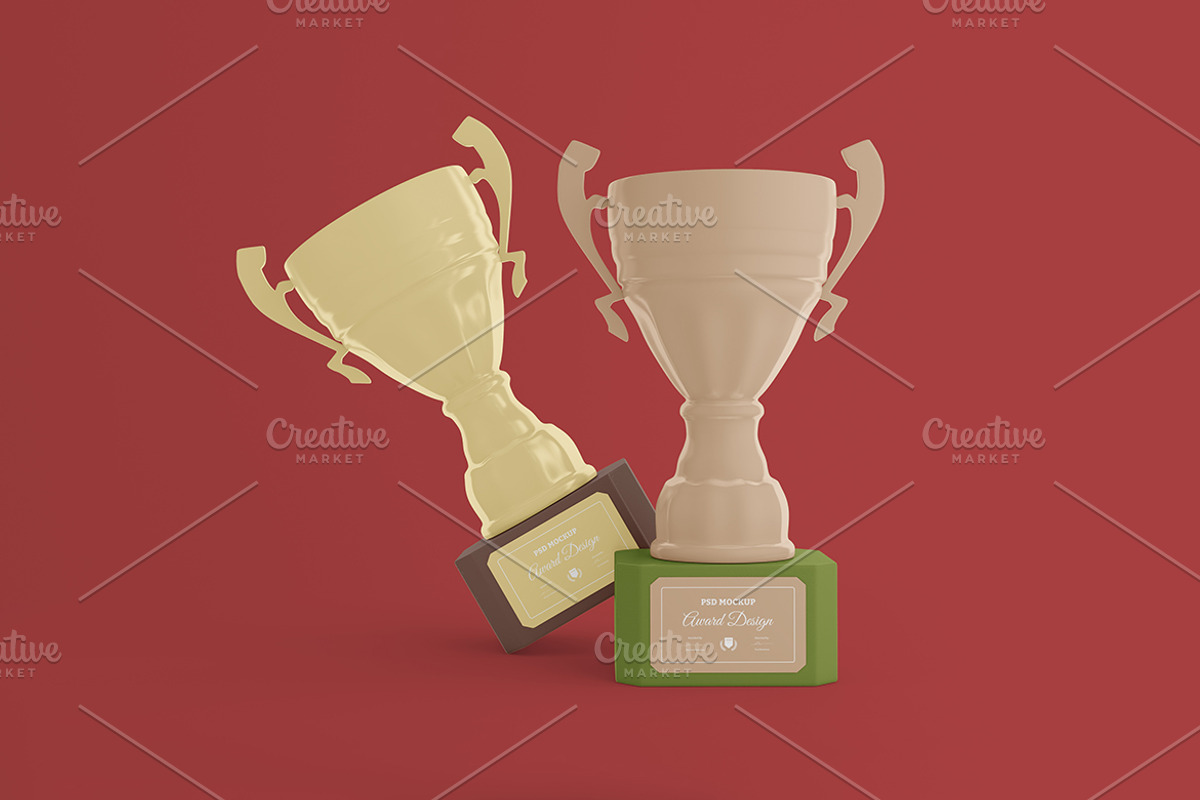 Trophy Cup Mockup, an Advertising Mockup by Qaleb Studio
