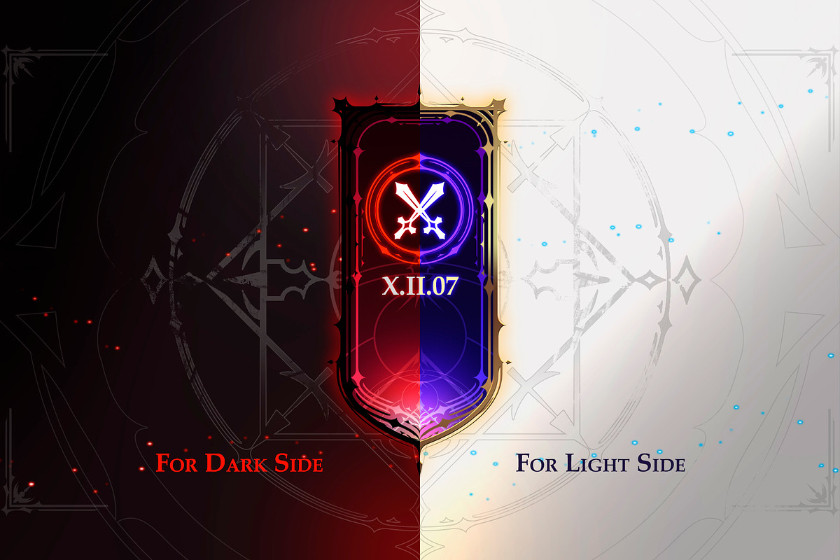 Dark Fantasy UI Set, an Object Illustration by Olga Ryzychenko