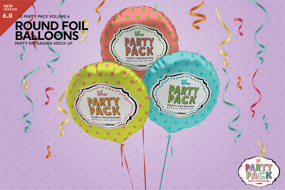 Round Foil Balloons Mockup, a Product Mockup by INCDesign | Creative Market