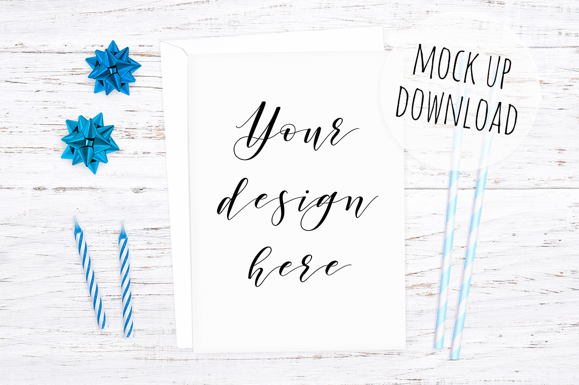 Blue Themed Card Mockup, a Print Template by Pixomize