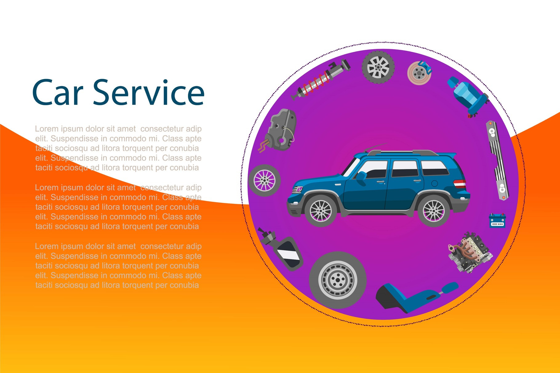 Car service banner with engine | Transportation Illustrations ...