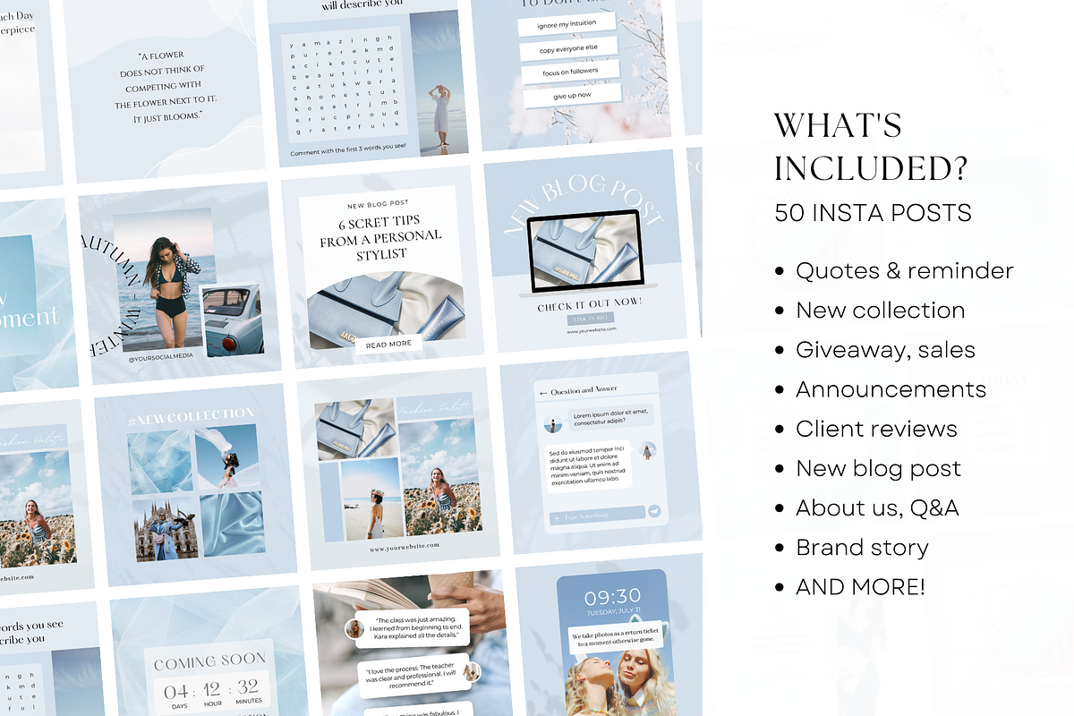 Blue Instagram Post Template, a Social Media Template by ShopRShop