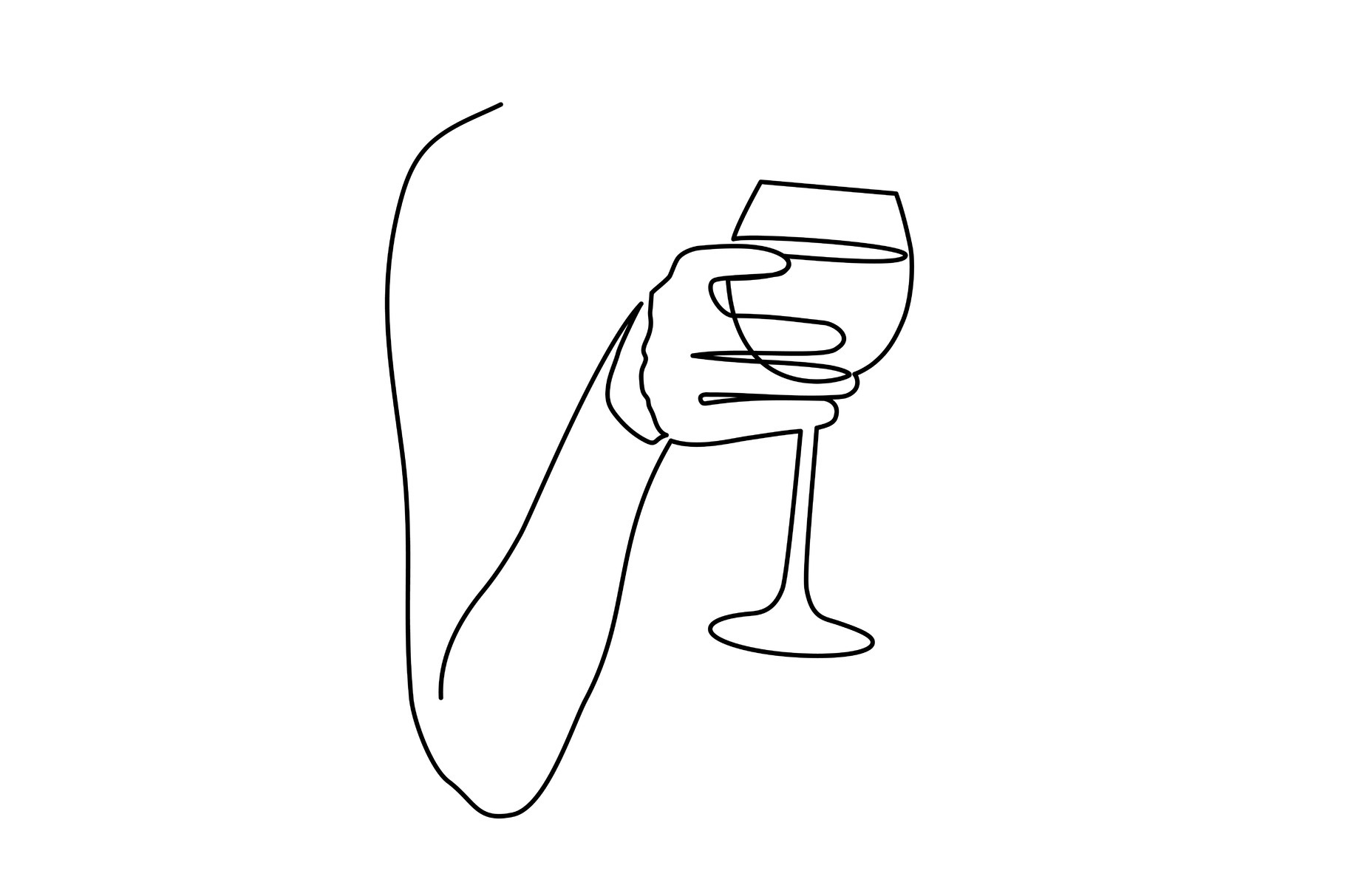 Continuous one line drawing glass of, a Food Illustration by Samui-Art
