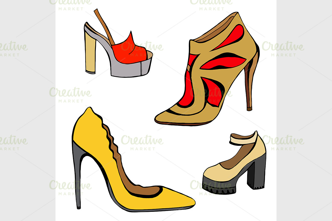 woman shoes set, a Graphic by IllustrationArtShop | Creative Market