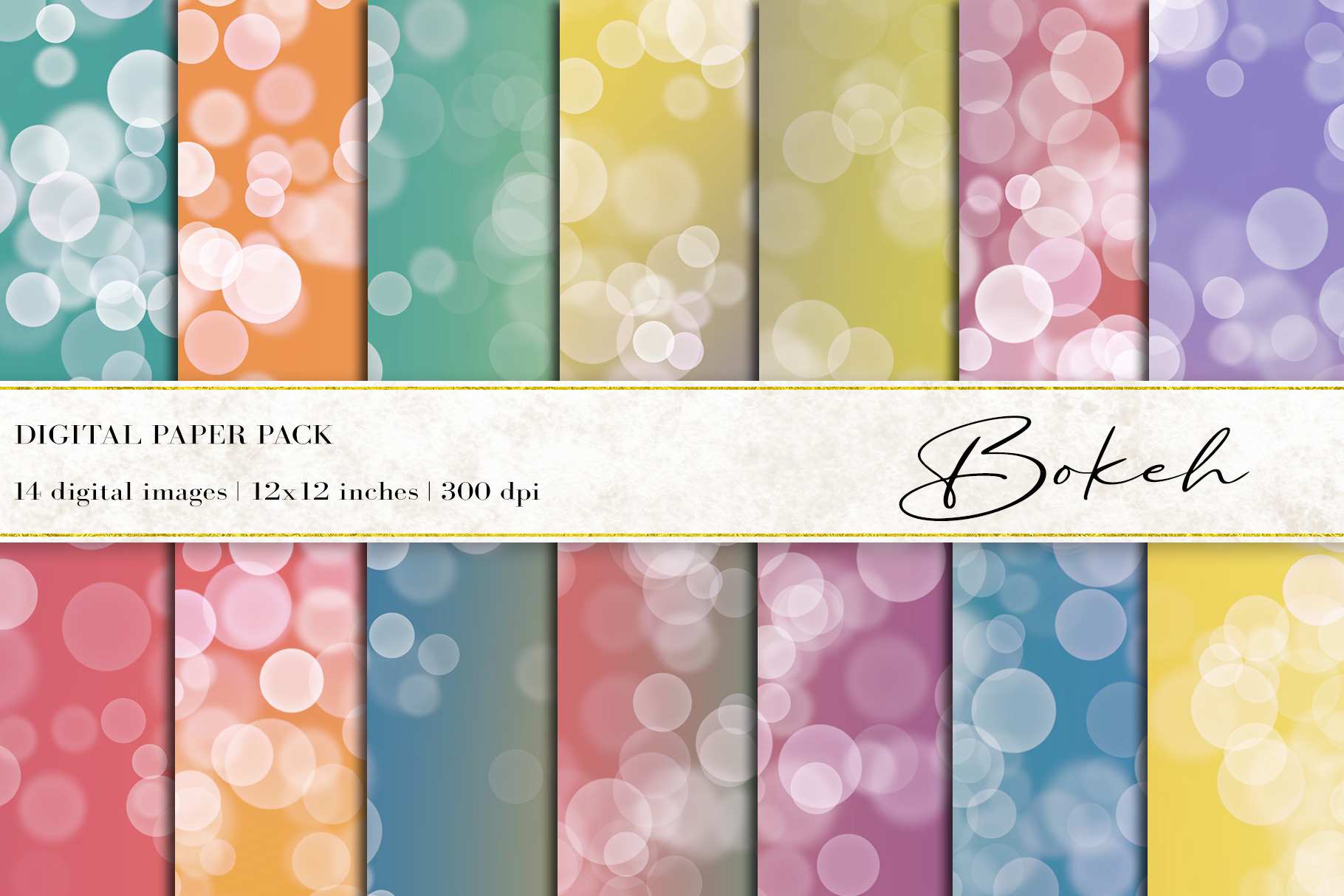 Bokeh Digital Papers, a Texture Graphic by BonaDesigns