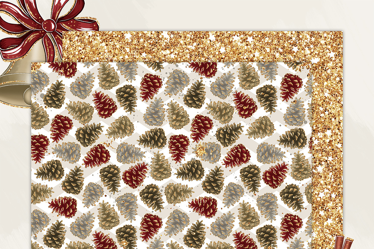 Winter Digital Paper Pack, a Pattern Graphic by Phantasia Design