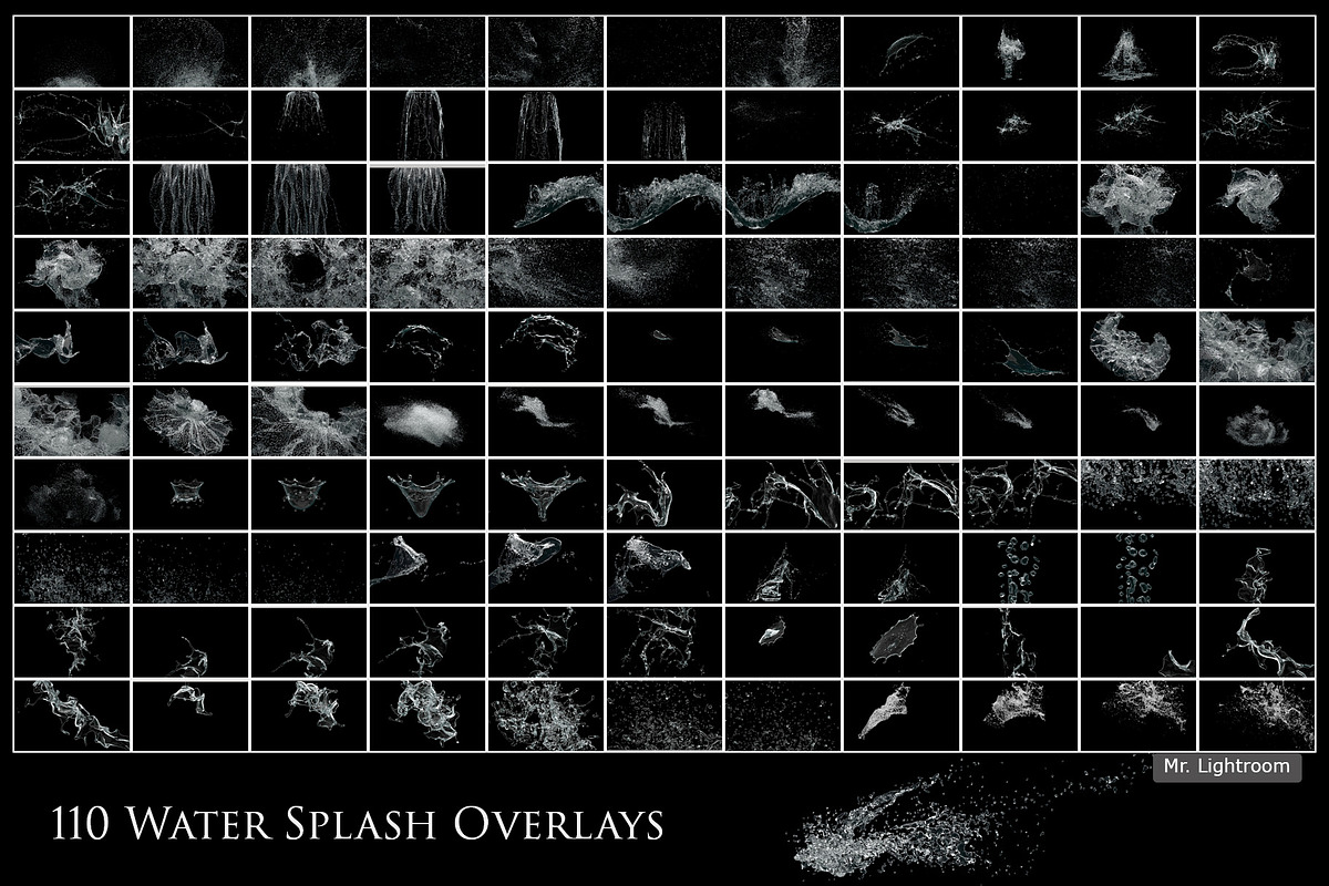 130 Water Splash Photo Overlays, a Layer Style Add-On by HappyNews