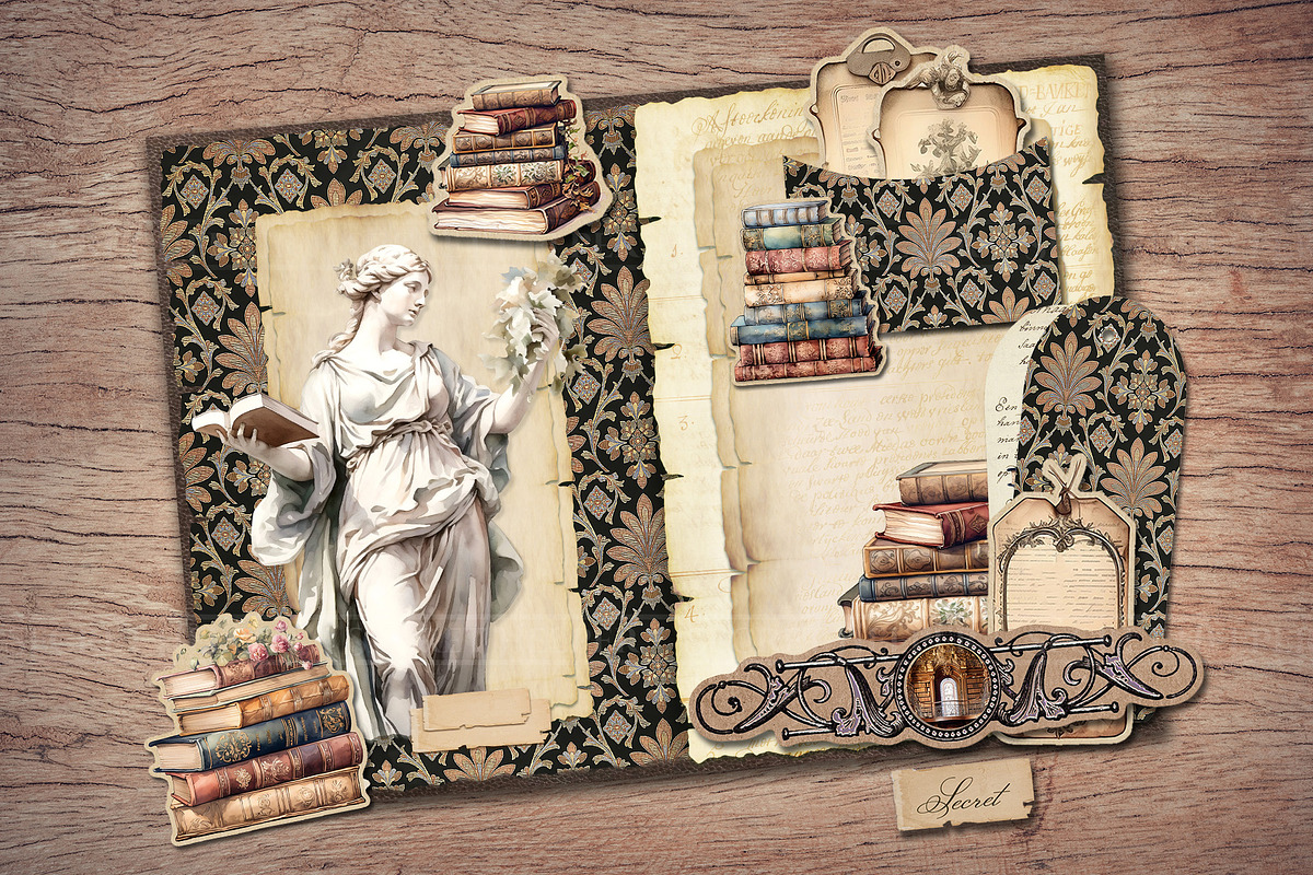 Secret Library Scrapbook Kit