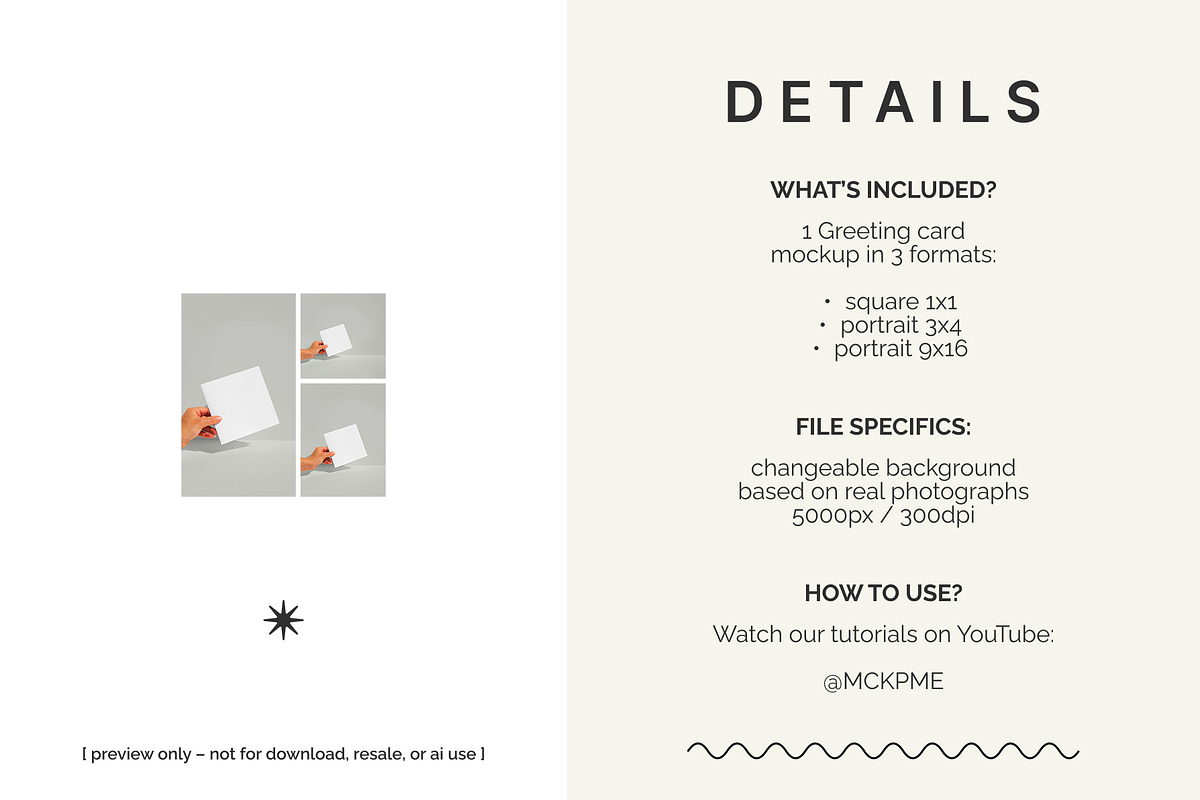 1x1 Square card in hand mockup, a Merchandise Mockup by MCKP*ME