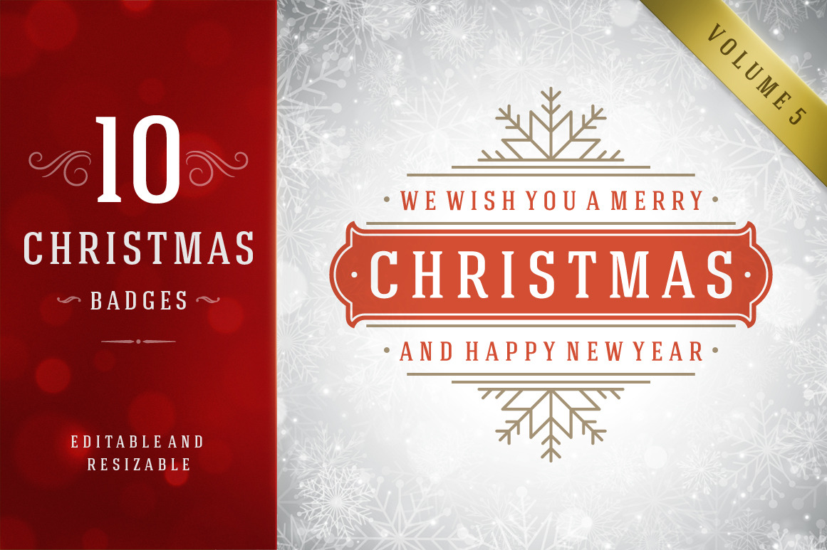 10 Christmas labels and badges, a Branding & Logo Template by Vasya Kobelev