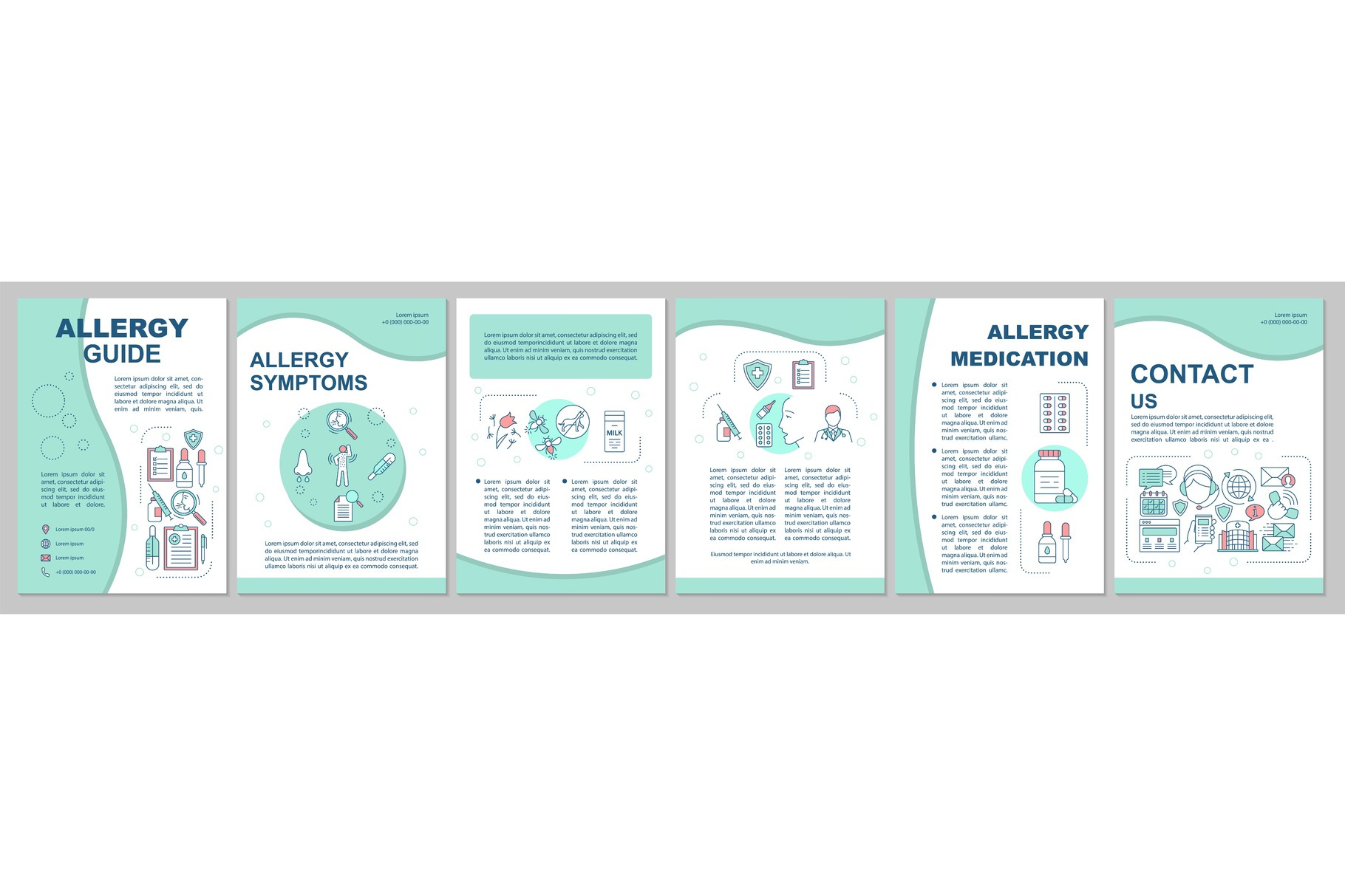 Allergy guide brochure template, a Brochure Template by IMG visuals icons