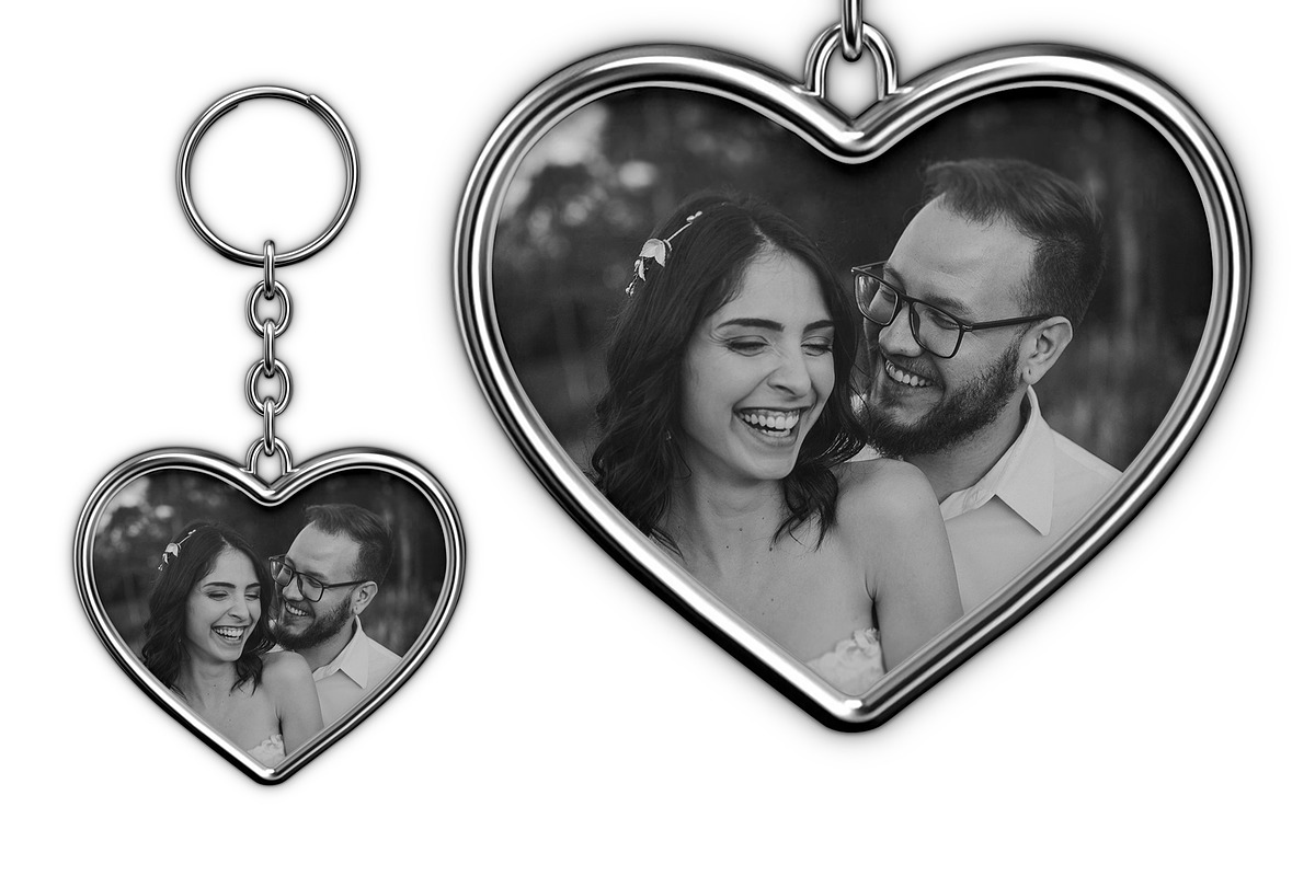 Heart Shape keychain Mockup