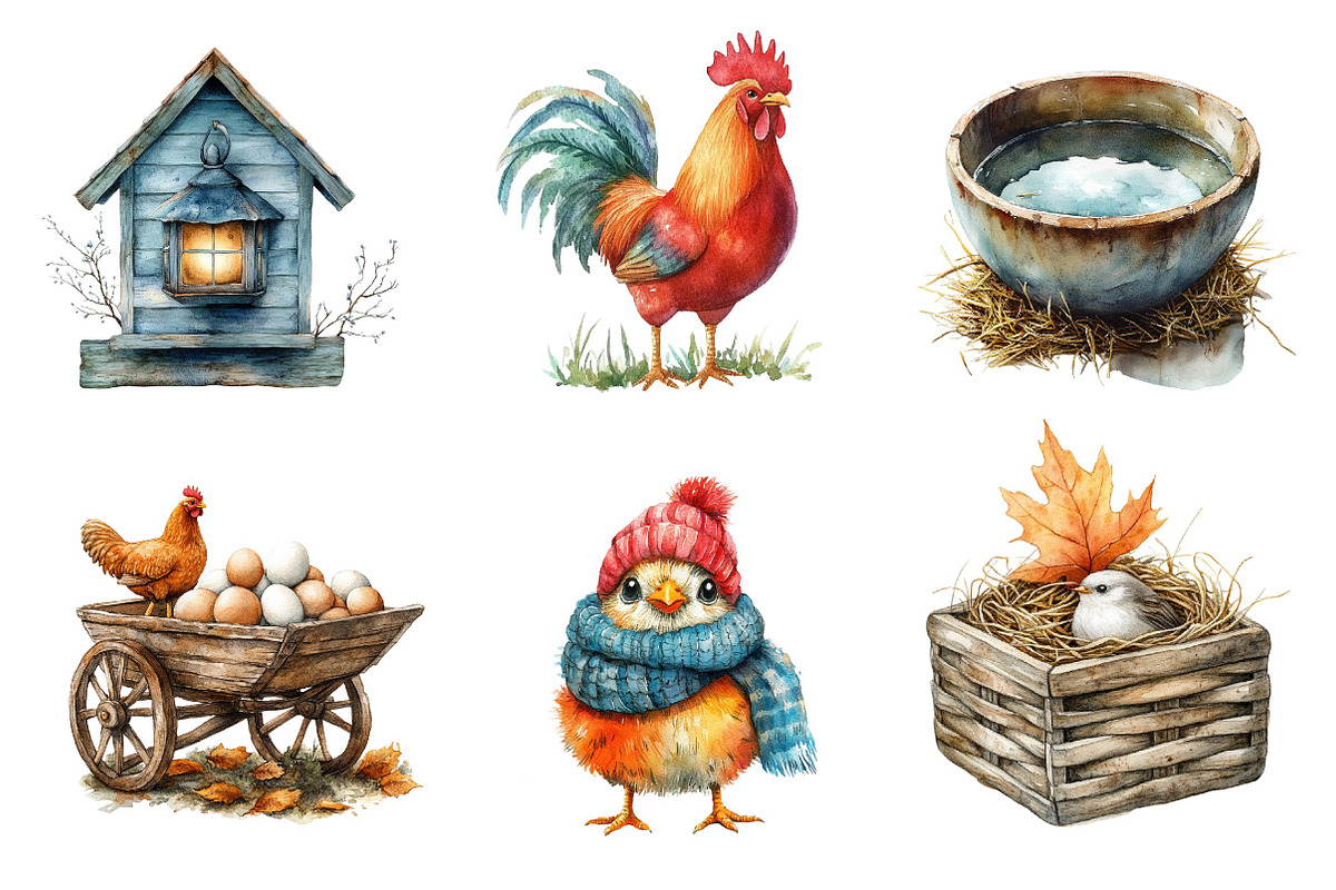 Autumn Chicken Coop Clipart, an Illustration by Dream Creation ...