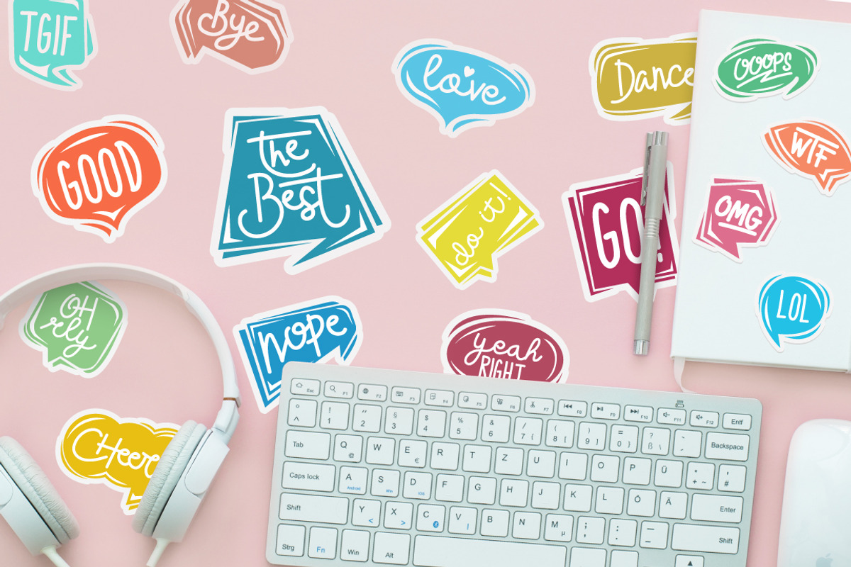 Chat Bubble Sticker Collection, a Symbol Font by Drizy