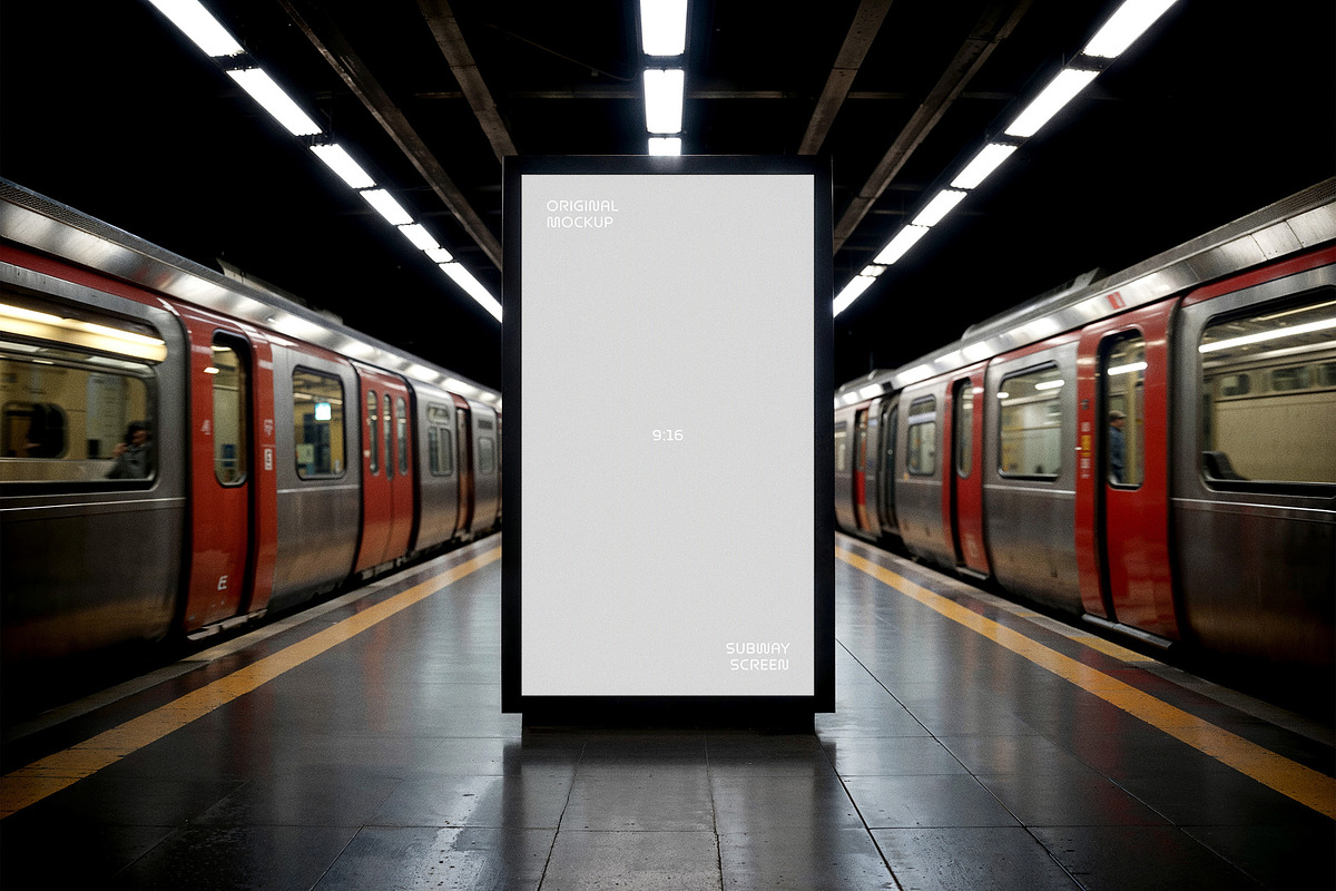 Subway Digital Signage Mockup, an Advertising Mockup by Design Squad