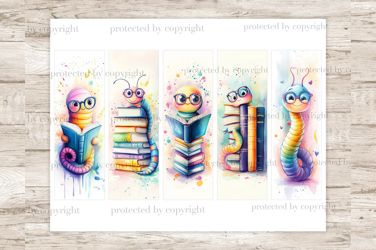 Bookworms Printable Bookmarks