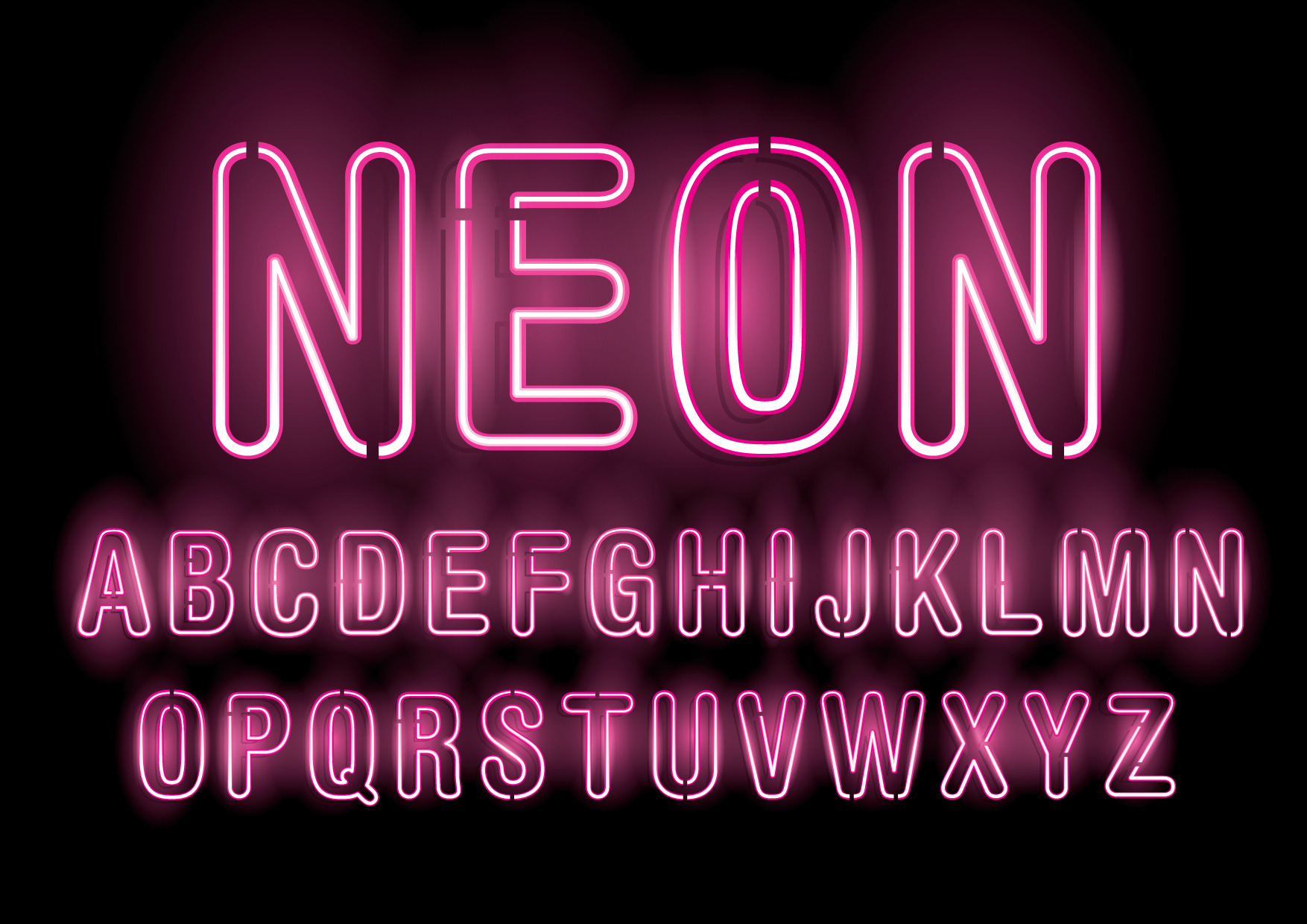 neon typography design vector, an Illustration by lyeyee